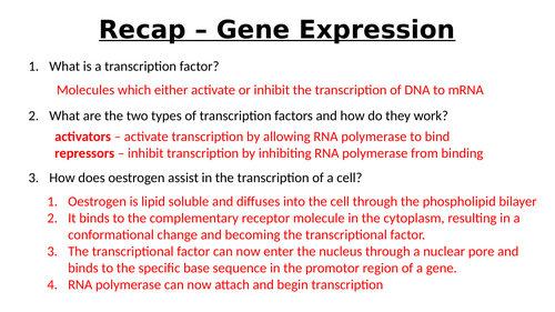 A Level Aqa Biology Control Of Gene Expression Bundle Teaching