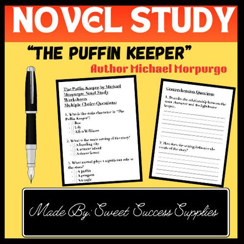 “The Puffin Keeper” by Michael Morpurgo: Novel Study Worksheets ...
