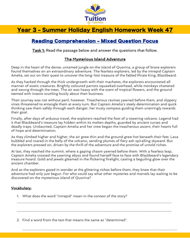 Year 3 English Revision Booklet 1 | Teaching Resources