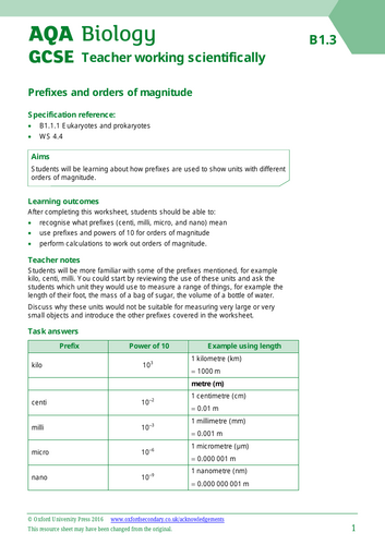GCSE - Cell biology 1 - Eukaryotic and Prokaryotic cell | Teaching ...