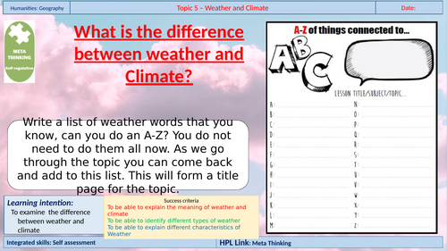 Weather and climate introduction lesson. Geography | Teaching Resources