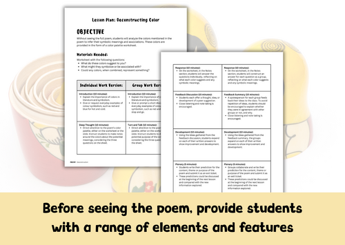 FREE Lesson Plans for Poetry Deconstruction - Use Alongside Poem Packs ...