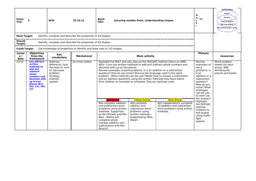 Year 5 Maths Planning short term and Medium Term with worksheets and ...