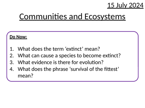 GCSE AQA Biology - Ecology Unit | Teaching Resources