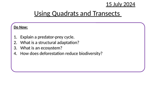 GCSE AQA Biology - Ecology Unit | Teaching Resources