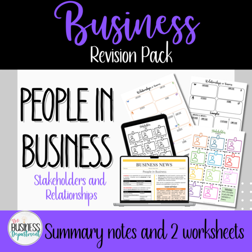 Business Revision | Introduction to Business Education | People in ...