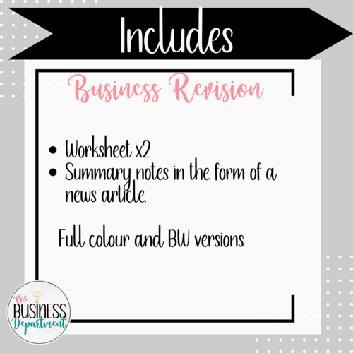 Business Revision | Introduction to Business Education | People in ...