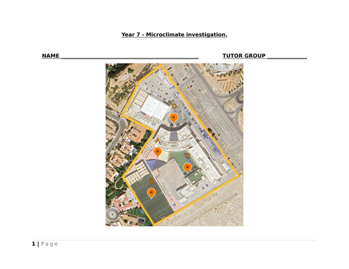 Weather - microclimates school investigation template. | Teaching Resources