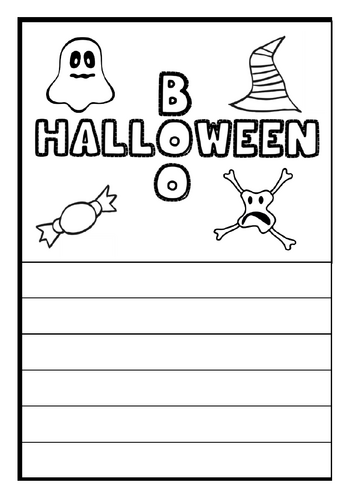 Let's Write about Halloween 10 Templates | Teaching Resources