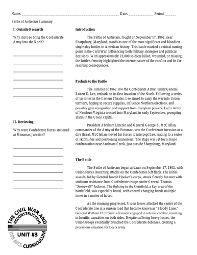 Battle of Antietam Summary | Teaching Resources