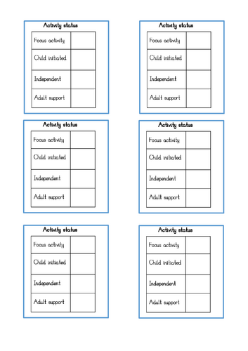 EYFS/KS1 activity status checklist | Teaching Resources