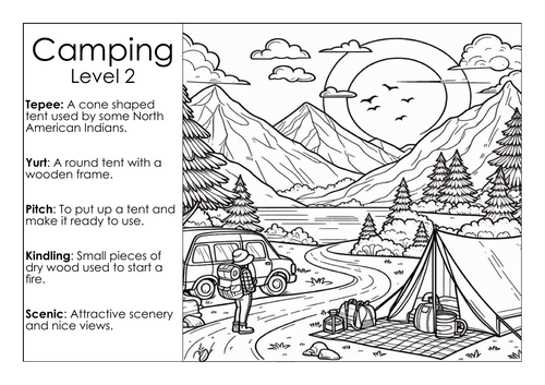 Word of the Day Workbook - Camping - Level 2 | Teaching Resources