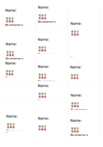 Numeracy Jotter Labels - Editable | Teaching Resources