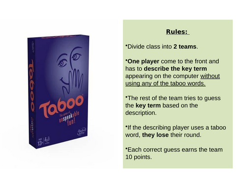 GCSE Judaism Key Words - Taboo Game | Teaching Resources
