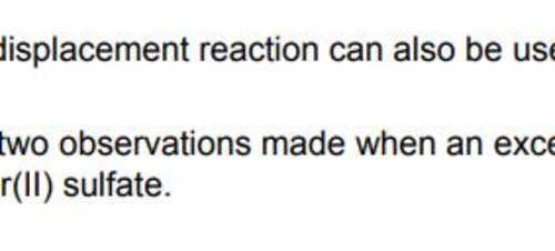 METAL REACTIVITY UNIT TEST IGCSE Chemistry Edexcel [9-1} | Teaching ...