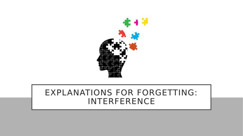 Aqa As Psychology Memory Interference Theory As An Explanation For Forgetting Teaching Resources