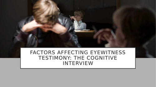 AQA AS Psychology: Memory: Cognitive interview | Teaching Resources