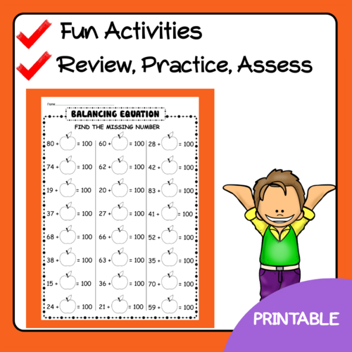 Balancing Equations / Equal Equation/ Adding & Subtraction within 100 ...