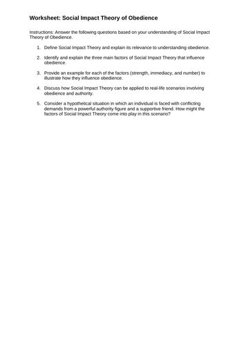 Social Impact Theory | Teaching Resources Social Impact Theory | Teaching Resources
