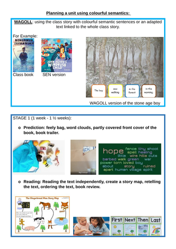 Support for planning a unit of writing using Colourful Semantics ...