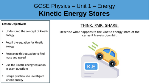 Kinetic Energy Worksheet & PowerPoint GCSE Physics | Teaching Resources