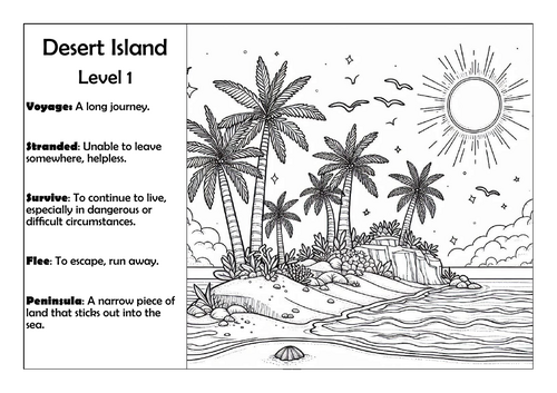 Word of the Day Workbook - Desert Island - Level 1 | Teaching Resources