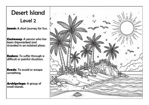 Word of the Day Workbook - Desert Island - Level 2 | Teaching Resources