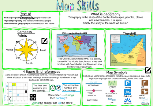 KS3 Map Skills Knowledge Organiser. Editable | Teaching Resources