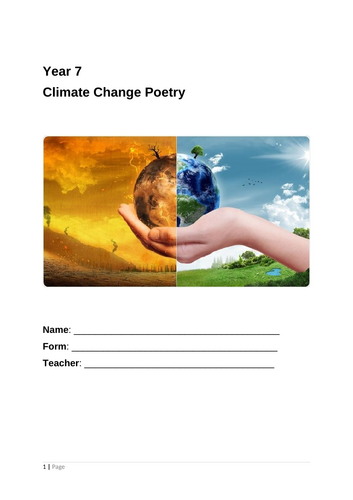 KS3 Climate Change Poetry SoW- Reading Scheme | Teaching Resources