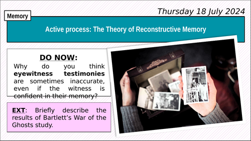AQA GCSE Psychology: BARTLETT'S THEORY OF RECONSTRUCTIVE MEMORY [Memory ...
