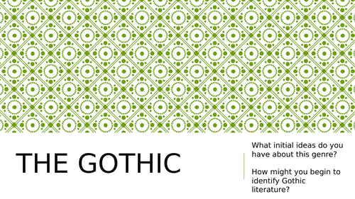 Introduction to the Gothic genre - A Level | Teaching Resources