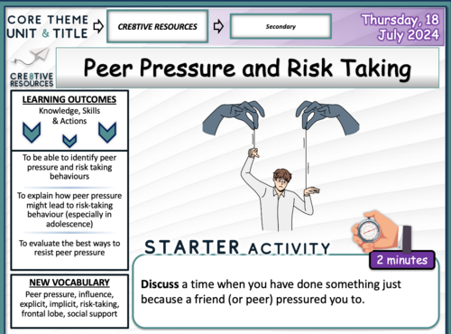 Peer Pressure and how this impacts risk taking behaviour | Teaching ...