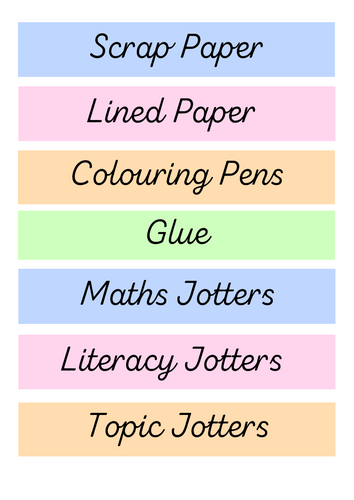Tray Labels | Teaching Resources