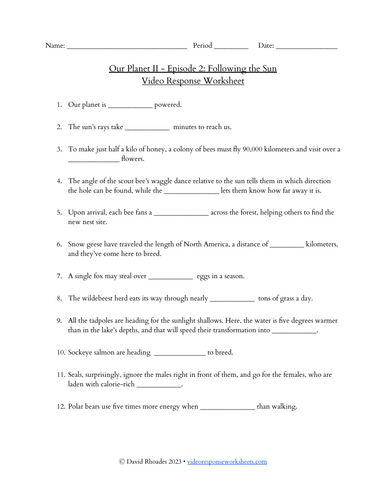 Our Planet 2 - Ch. 2 - Following the Sun | Teaching Resources