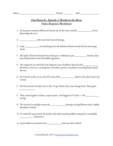 Our Planet 2 - All Episodes - Worksheets | Teaching Resources