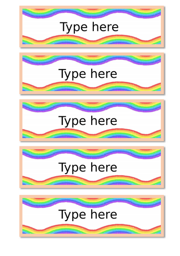 Rainbow tray labels | Teaching Resources