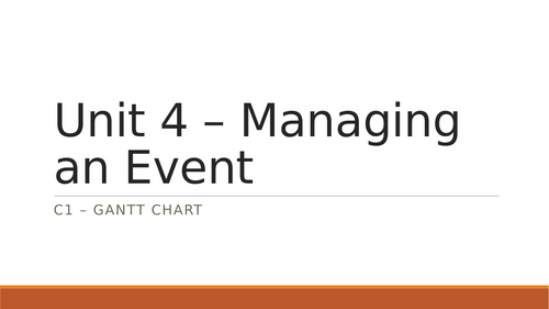 Unit 4 - Managing an Event | Teaching Resources