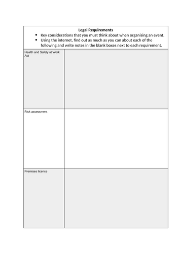 Unit 4 - Managing an Event | Teaching Resources