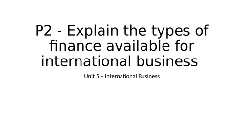 Unit 5 - International Business | Teaching Resources