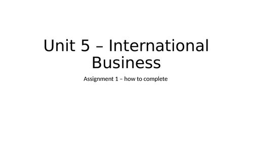 Unit 5 - International Business | Teaching Resources