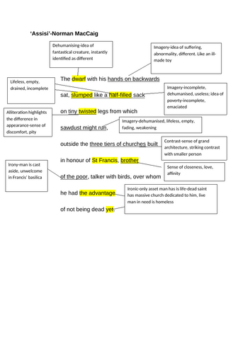 Norman MacCaig-Annotated Poems (National 5/Higher English) | Teaching ...