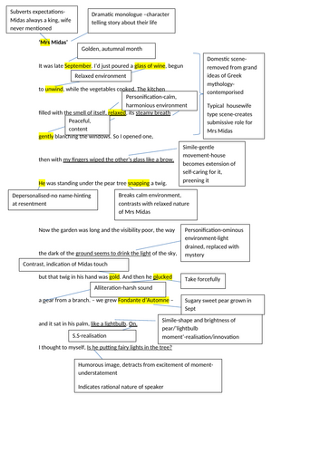 Carol Ann Duffy Fully Annotated Poems (For National 5/Higher English ...