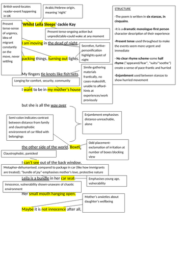 Jackie Kay Full Annotated Poems (For National 5 English) | Teaching ...