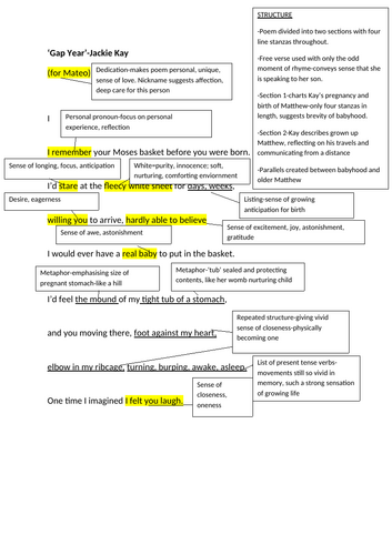 Jackie Kay Full Annotated Poems (For National 5 English) | Teaching ...