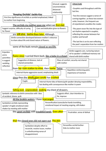Jackie Kay Full Annotated Poems (For National 5 English) | Teaching ...