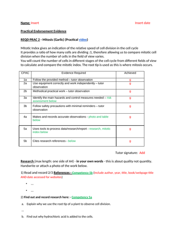 All 12 A Level Biology Required Practical Student Sheets - AQA 2024 ...