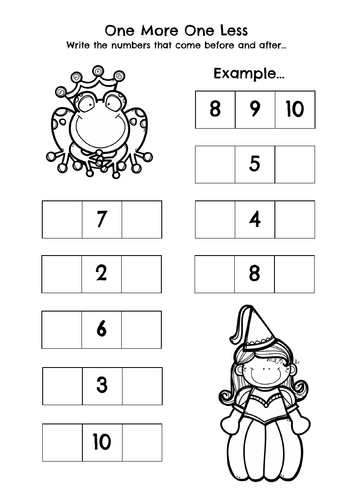 One More / One Less & 10 More / 10 Less Worksheets FAIRY TALE THEMED ...