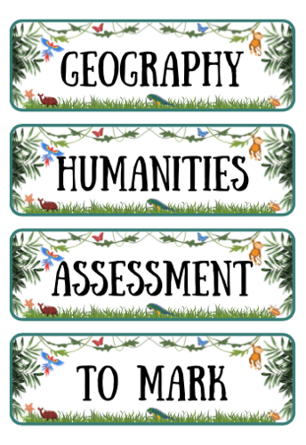 Classroom Labels Jungle Theme x 40 - Back to School, Start of Year ...