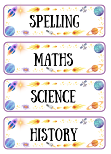 Classroom Labels Space Theme x 40 - Back to School, Start of Year ...