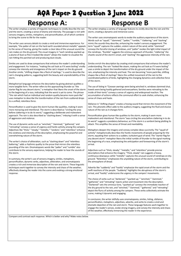 AQA Language Paper 2 June 2022 Model Answer Booklet | Teaching Resources